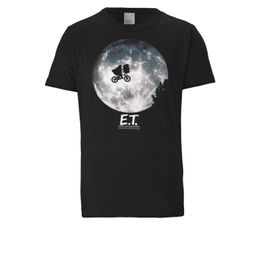 logoshirt Damen T-Shirt "E.T. - Mond", schwarz, Gr. M, unifarben, 100% Baumwolle, Shirts, mit coolem Print
