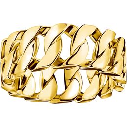Thomas Sabo Damen Fingerring "Breiter Kettenglieder-Ring", 68, Silber 925 (recycelt), 8mm, gold, Silber 925 (recycelt), Fingerringe