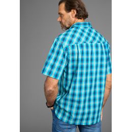 MAN'S WORLD MAN'S WORLD Herren Kurzarmhemd, blau, Gr. XL, Web, Obermaterial: 100% Baumwolle, Hemden, Kurzarmhemd in bequemer Passform
