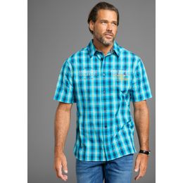 MAN'S WORLD MAN'S WORLD Herren Kurzarmhemd, blau, Gr. L, Web, Obermaterial: 100% Baumwolle, Hemden, Kurzarmhemd in bequemer Passform