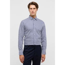 Eterna Herren Langarmhemd "SLIM FIT", blau, Gr. 41, Satin, 100% Baumwolle, Hemden, NON IRON (b&uuml;gelfrei)