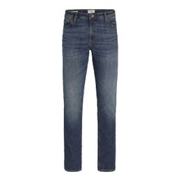 Jack & Jones PlusSize Herren Tapered-fit-Jeans "MIKE ORIGINAL", blau, Gr. 52, JACK & JONES PLUSSIZE, Abriebeffekte, Denim/Jeans, Obermaterial: 98% Baumwolle, 2% Elasthan,