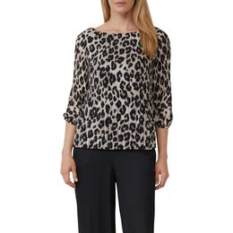 Damen Klassische Bluse, schwarz, Gr. 38, s.Oliver BLACK LABEL, animal-print, bedruckt, Web, Obermaterial: 100% Polyester. Futter: 100% Viskose,
