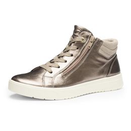 Ara Damen Sneakerboots "ROM", Gr. 7,5, beige, Glattleder, Veloursleder, Schuhe, High Top Sneaker, Schn&uuml;rboots in bequemer Schuhweite G (= weit)