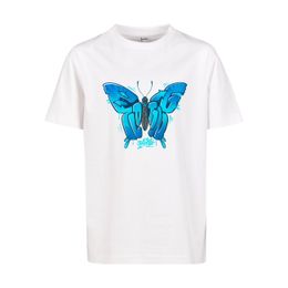 MisterTee Mädchen T-Shirt "MisterTee Kids Kids Butterfly Floating Tee"weiß, Gr. 122, bedruckt, 100% Baumwolle, Shirts