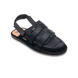Quiksilver Herren Sandale "After Session Mule", Gr. 12, schwarz, Obermaterial: Textil, Leder, Rei&szlig;verschluss &ndash; Futter: Textil &ndash; Laufsohle: Gummi.,