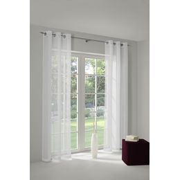 Vorhang WIRTH, B:300cm H:175cm, wei&szlig;, Voile, Polyester, Wohnzimmer, Gardinen, "SALLY", Store