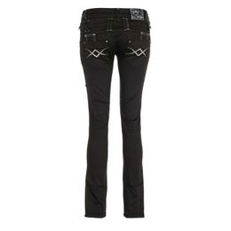 Cipo & Baxx CIPO & BAXX Damen Slim-fit-Jeans "Jeans", schwarz, Basic, Gr. 27, unifarben, 61% Baumwolle, 35% Polyester, 4% Elasthan, Jeans, mit doppeltem Bund,