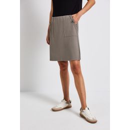 Street One Damen Minirock, beige, Gr. 38, unifarben, Stoff, 73% Viskose, 24% Polyester, 3% Elasthan, Röcke, in Unifarbe
