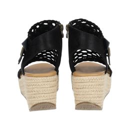 Blowfish Damen Keilsandalette "Blowfish Sandalen Lederimitat/Textil", Gr. 41, schwarz, Lederimitat, Textil, Schuhe