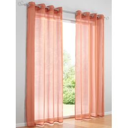 Gardine HEINE HOME, B:140cm H:145cm, orange, Polyester, Gardinen