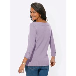 Casual Looks Damen 3/4 Arm-Pullover "Pullover", lila, Gr. 40, meliert, unifarben, 50% Baumwolle, 50% Polyacryl, Pullover