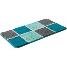 Badematte OTTO HOME, H:20mm, blau, Polyester, Badematten, "Anna mit Kachelmuster, Badvorleger, Badezimmer Teppich, Duschvorleger", Badteppich,