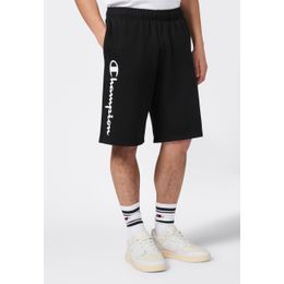 Champion Herren Sweatshorts "BASICS Terry Shorts Large Logo", schwarz, Gr. M, Obermaterial: 55% Baumwolle, 45% Polyester, Hosen, mit gro&szlig;em Logo, aus