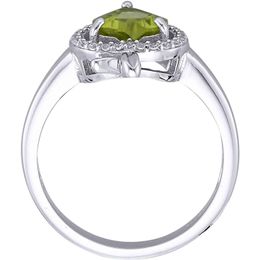 Firetti Damen Fingerring "Schmuck Geschenk Silber 925 Damenring Ring Apfel Herz", 54, Silber 925 (Sterlingsilber), 2,5mm, gr&uuml;n, Silber 925