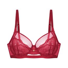 Dorina Damen B&uuml;gel-BH "Jemma", Gr. 90, rot, Obermaterial: 66% Polyamid, 22% Polyester, 12% Elasthan, BHs, feminin, nicht gef&uuml;ttert, elastisch,