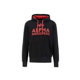 Herren Hoodie "Foam Print Hoodie", schwarz, Gr. S, Alpha Industries, Obermaterial: 80% Baumwolle, 20% Polyester, Sweatshirts