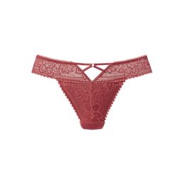 Lascana Damen String, Gr. 36, braun, Spitze, Obermaterial: 90% Polyamid, 10% Elasthan, Unterhosen, mit edlem Cut-Out aus floraler Jacquardspitze