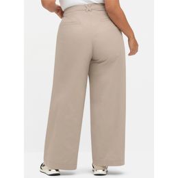 sheego Damen Stretch-Hose, grau, Gr. 56, unifarben, 98% Baumwolle, 2% Elasthan, Hosen