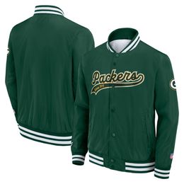 Fanatics Damen Bomberjacke "Fanatics Jacke Green Bay Packers Sateen", gr&uuml;n, Gr. S, Popeline;Jersey, 100% Polyester, Jacken