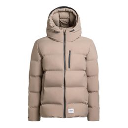 Steppjacke Khujo "SILAS3", Herren, Gr. L, greige, 100% Nylon, unifarben, eingesetzt elastischer Bund mit Windstopper, Jacken