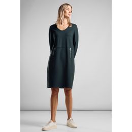 Street One Damen Sweatkleid, gr&uuml;n, Gr. 36, unifarben, Stoff, 60% Viskose, 35% Polyamid, 5% Elasthan, Kleider, knielang