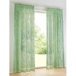 Gardine HEINE HOME, B:140cm H:245cm, gr&uuml;n, Polyester, Viskose, Gardinen