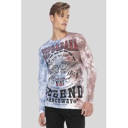 Cipo & Baxx CIPO & BAXX Damen T-Shirt "Sweatshirts", braun, Gr. S, bedruckt, 95% Baumwolle, 5% Elasthan, Shirts, mit coolem Print