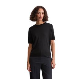 Marc O'Polo MARC O'POLO Damen T-Shirt "aus TENCEL Lyocell-Baumwolle-Mix", schwarz, Basic, Gr. S, unifarben, Obermaterial: 67% Lyocell, 33% Baumwolle, Shirts