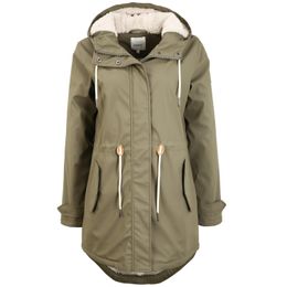 oxmo Damen Regenjacke "Regenjacke OXJolinas", gr&uuml;n, Gr. S, Obermaterial: 100% Polyurethan PU., M&auml;ntel