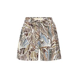 Lascana Damen Strandshorts, bunt, Gr. 38, bedruckt, Jersey, Obermaterial: 100% Viskose, Hosen, mit fixiertem Bindeg&uuml;rtel, kurze Hose mit Alloverprint