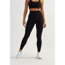 BESHAPED Damen Trainingstights "Sportschool koningin", schwarz, Gr. XL, unifarben, 90% Nylon, 10% Elasthan, Hosen, mit hohem Bund