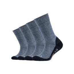 Camano Jungen Funktionssocken "function", Gr. 35, blau, Materialmix, meliert, Socken, mit verst&auml;rkten Belastungszonen an Ferse und Spitze