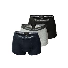 Emporio Armani Herren Boxershorts "Boxershort 3er Pack", Gr. XL, blau, Obermaterial: 100% Baumwolle CO., Unterhosen