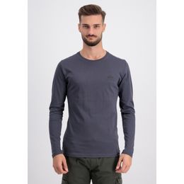 Herren Longsleeve "Back Print Heavy LS", grau, Gr. L, Alpha Industries, Obermaterial: 100% Baumwolle, Shirts