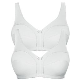 Viania Damen Soft-BH "2er Pack Baumwoll Soft BH Basic", Gr. 105, wei&szlig;, Obermaterial: 100% Baumwolle CO., BHs