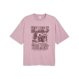 Puma Herren T-Shirt "Graphic Paradise Mindset Washed Boxy T-Shirt Herren", rosa, Gr. XXL, bedruckt, Obermaterial: 100% Baumwolle. Rippe: 71%