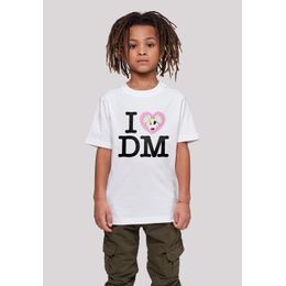 T-Shirt F4NT4STIC "Danger Mouse I Love DM", Mädchen, Gr. 122/128, weiß, Obermaterial: 100% Baumwolle, regular fit, Rundhals, ohne Bündchen, Shirts, Premium Qualität