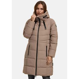 Marikoo Damen Winterjacke "Natsukoo XVI", grau, Gr. XXL, Obermaterial: 100% Polyester, Jacken, Stepp Mantel mit gro&szlig;er Kapuze