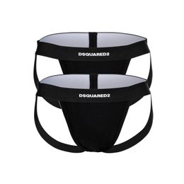 Dsquared2 Herren String "Jockstrap TWIN PACK JOCKSTRAP 2er Pack", Gr. S, schwarz, Obermaterial: 94% Baumwolle CO. 6% Elasthan EL., Unterhosen