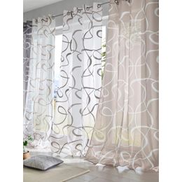 Gardine HEINE HOME, B:140cm H:245cm, grau, Polyester, Gardinen