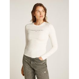Damen Langarmshirt "TJW SLIM LINEAR TEE LS EXT", wei&szlig;, Gr. 4XL, Tommy Jeans CURVE, Obermaterial: 100% Baumwolle, Shirts, Gro&szlig;e Gr&ouml;&szlig;en
