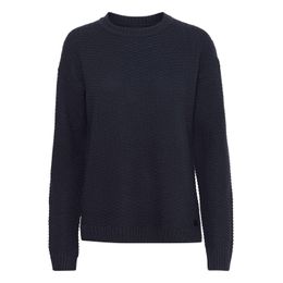 oxmo Damen Strickfleece-Pullover "Strickpullover OXMilla", blau, Gr. XS, Obermaterial: 60% Polyacryl PAN. 40% Baumwolle CO., Pullover