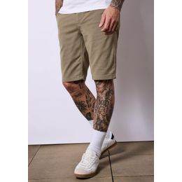 Street One MEN Herren Shorts, beige, Gr. 34, unifarben, Web, Obermaterial: 97% Baumwolle, 3% Elasthan; G&uuml;rtel: 100% Polyester, Hosen, mit seitlichen