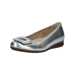Gabor COMFORT Damen Ballerina "Gabor Comfort Ballerinas Leder", Gr. 38, silber, Leder, Schuhe