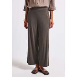 Street One Damen Culotte, braun, Gr. 44, unifarben, Stoff, 95% Viskose, 5% Elasthan, Hosen, im Loose Fit