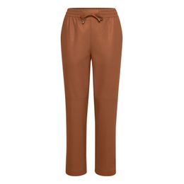oxmo Damen Jogger Pants "Jogger Pants OXPaulia", braun, Gr. L, Obermaterial: 99% Polyurethan PU. 1% Polyester PES., Hosen