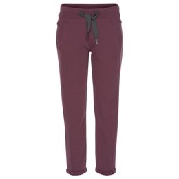 ELBSAND Damen Sweathose "Brinja", lila, Gr. XXL, unifarben, angeraute Sweatware, Obermaterial: 95% Baumwolle, 5% Elasthan, Hosen, mit Logoprint am