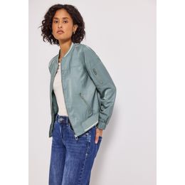 Street One Damen Blouson, blau, Gr. 46, unifarben, Stoff, Obermaterial: 74% Viskose, 26% Polyester; Futter: 100% Polyester, Jacken