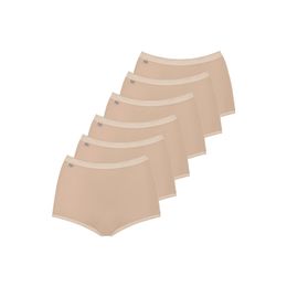 Sloggi Damen Slip "Slip 6er Pack", Gr. 42puder, Obermaterial: 95% Baumwolle CO. 5% Elasthan EL., Unterhosen